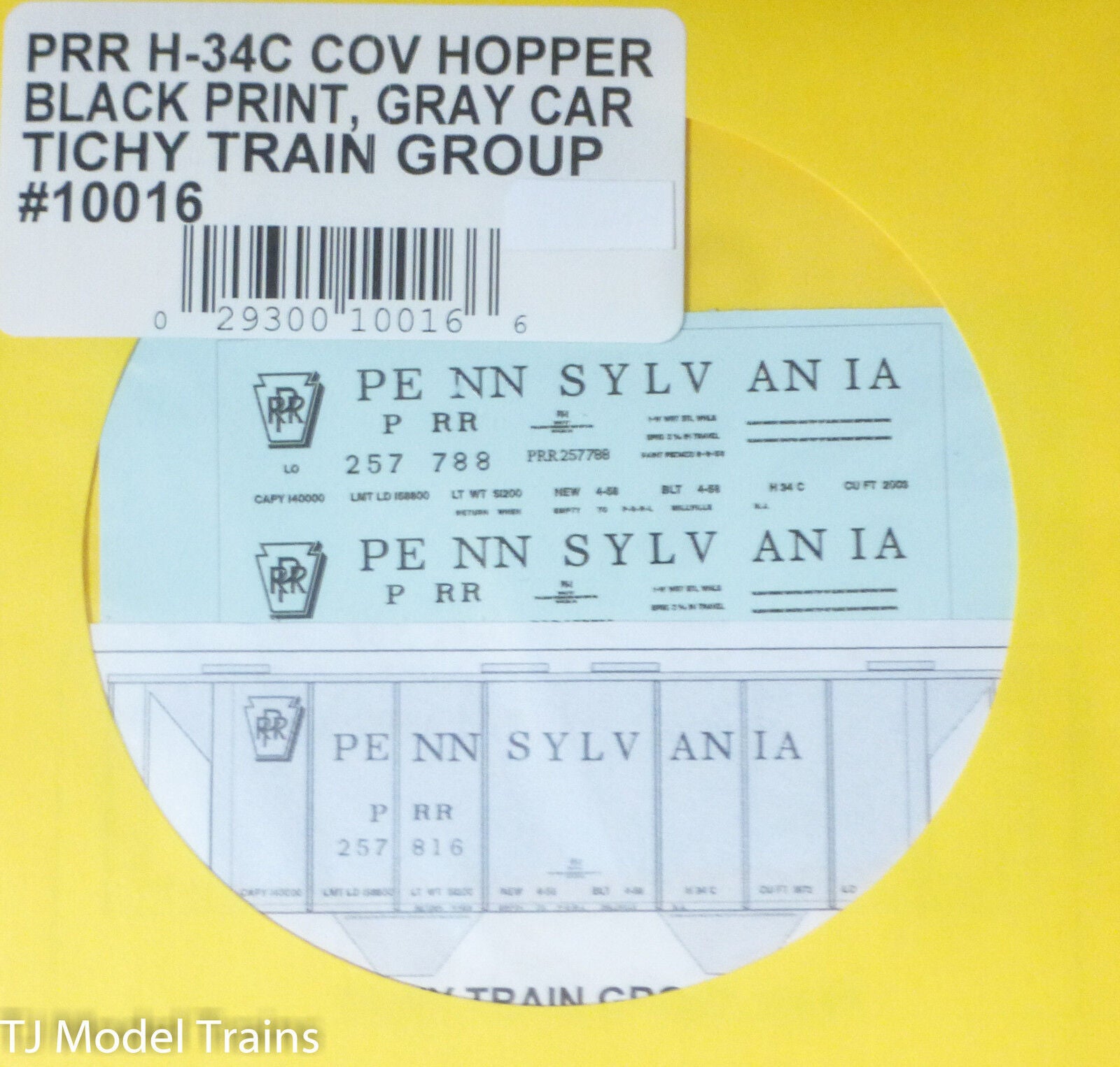 Tichy Train Group #10016 Decal for: Pennsylvania Railroad Class H-34C ...