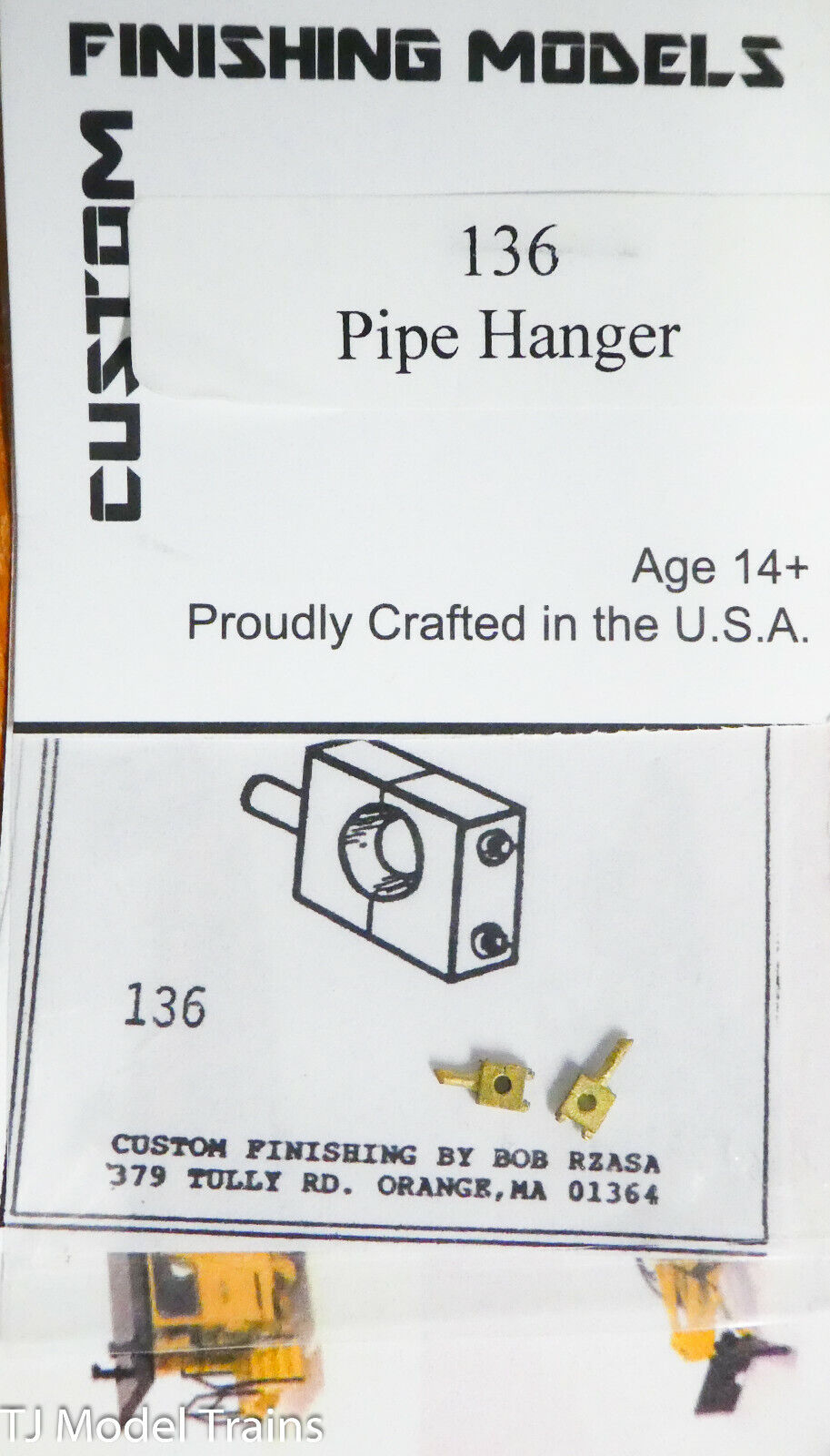 Custom Finishing Models HO #136 Pipe Hanger (Brass Castings) – TJ Model ...